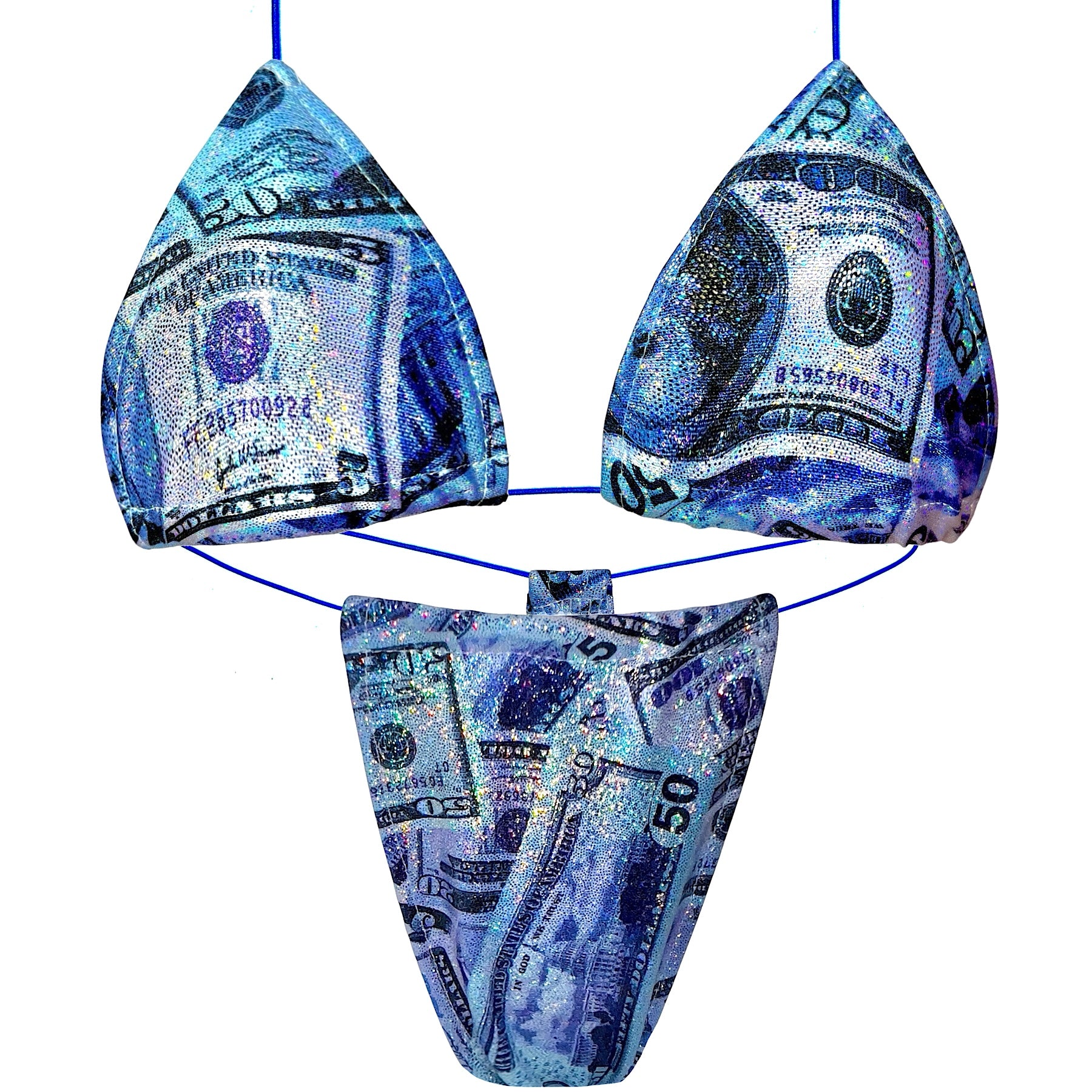 Stripper Exotic Dancer Cam Girl Microkini Sparkly Green Money Print