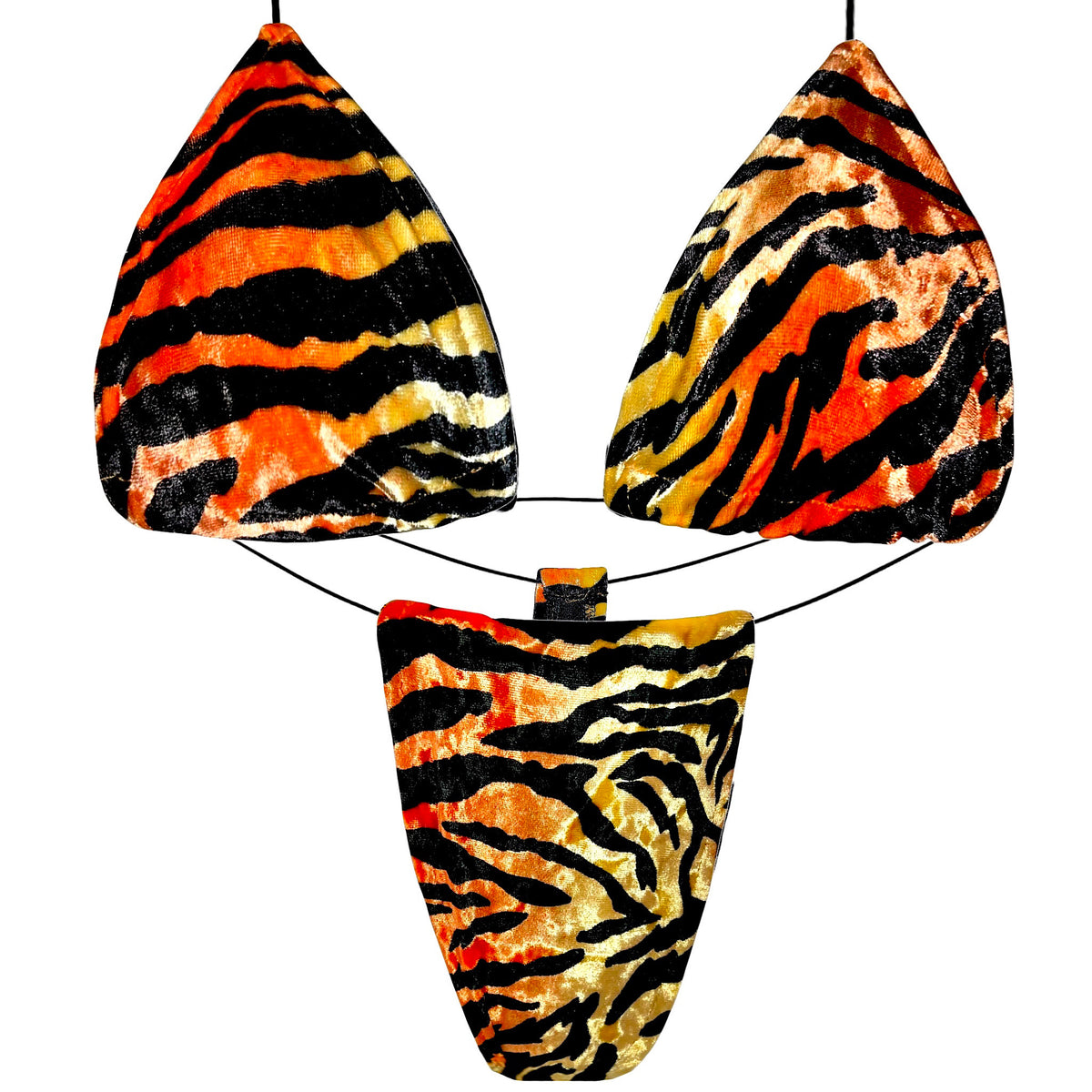 Stripper Exotic Dancer 2 Piece Microkini Set: Velvet Tiger Animal Print ...